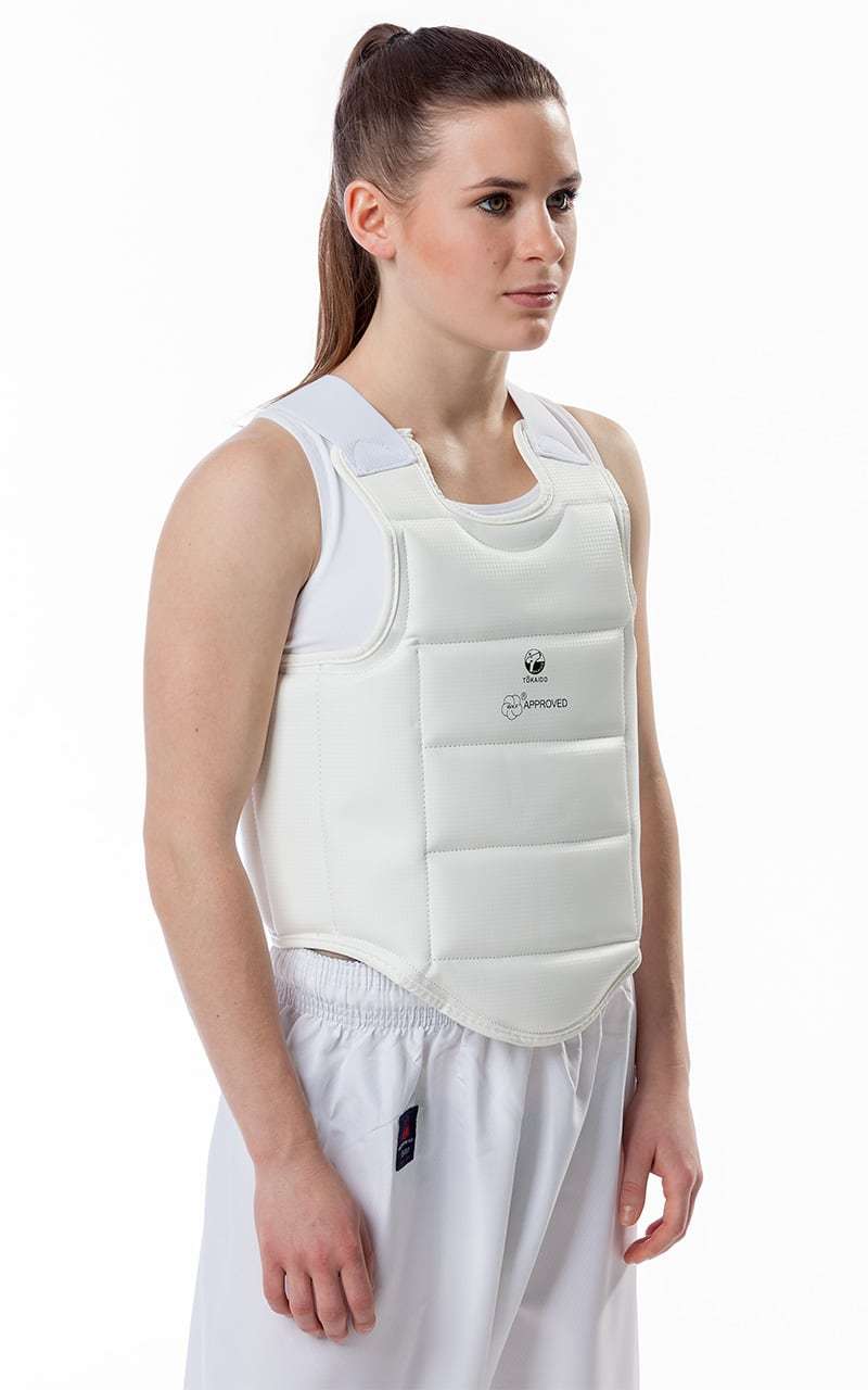 Karate Vest, TOKAIDO Body Guard, WKF, white | Upper Body Protectors ...